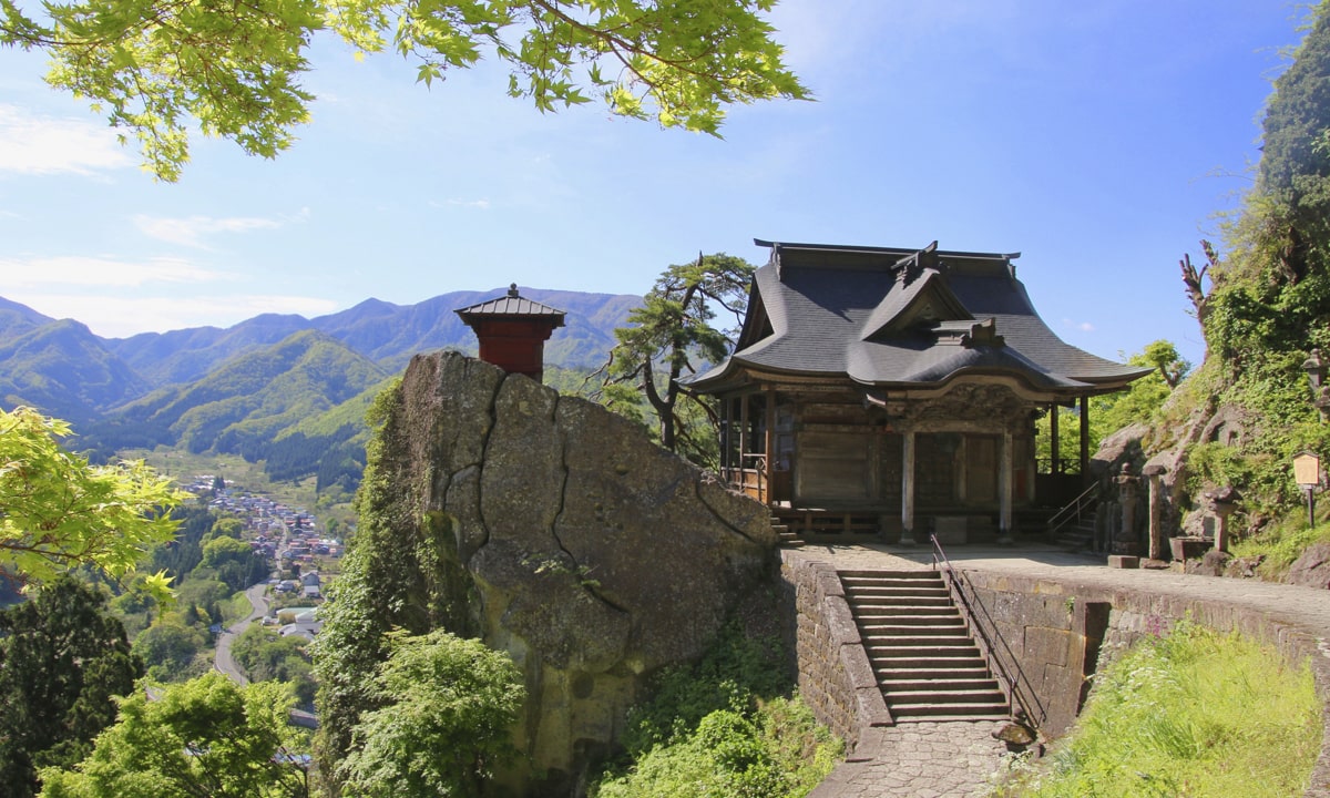 Yamadera, Mountain Temple, in early autumn (Yamagata)